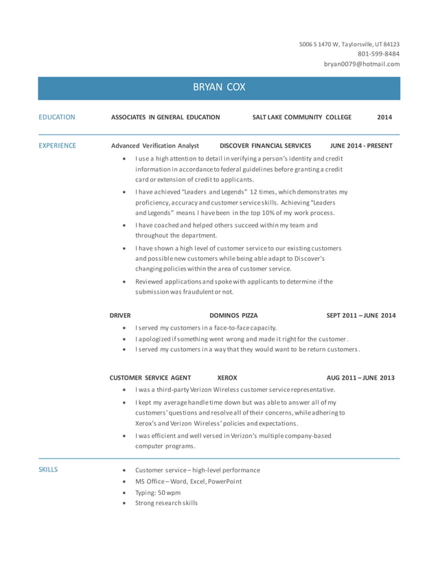 Resume 2016 Bryan Cox | PDF