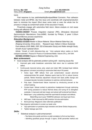 Jiang huihua Resume | DOC