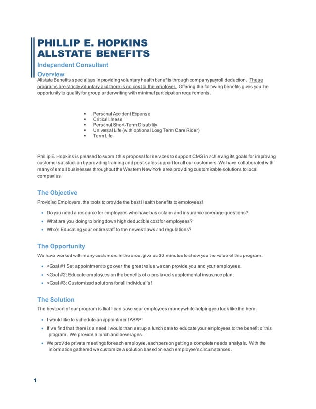 Allstate introduction | DOCX | Health Insurance | Insurance