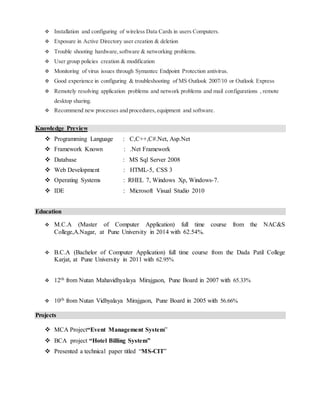 Tatya tech Resume | DOCX | IT and Internet Support | Internet