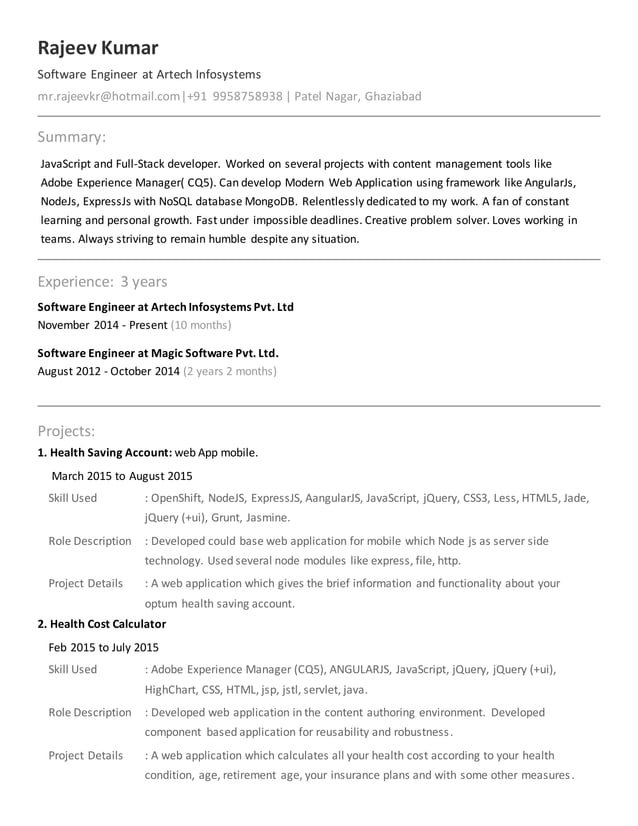Rajeev's CV | DOCX
