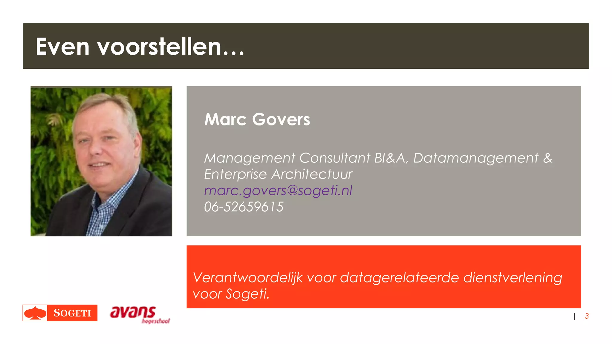 Avans Data verbindende factor | PPT