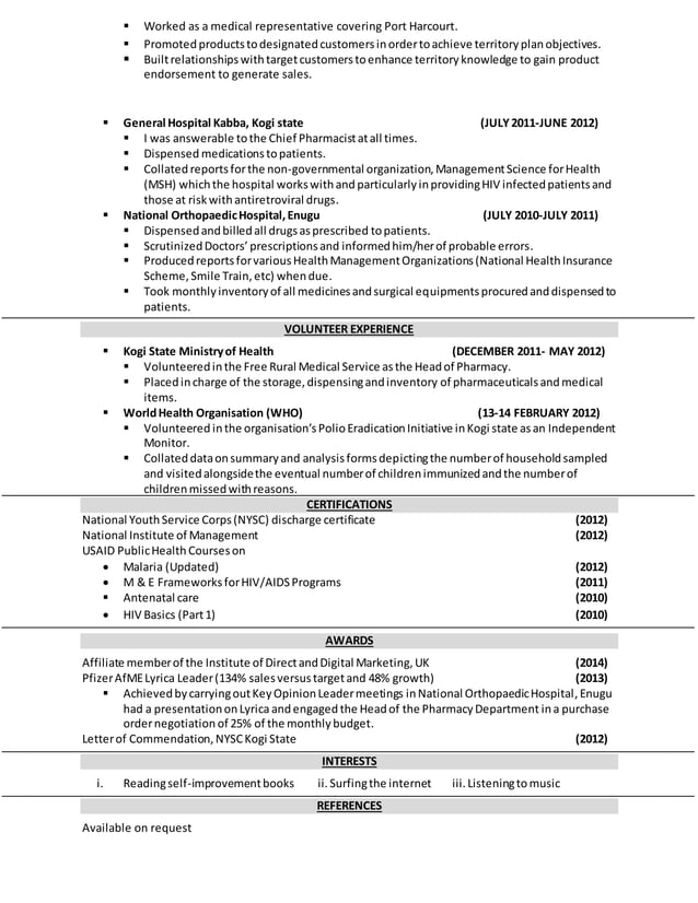 NWAEZE McGERALD CHIMEZIE Curriculum Vitae | PDF