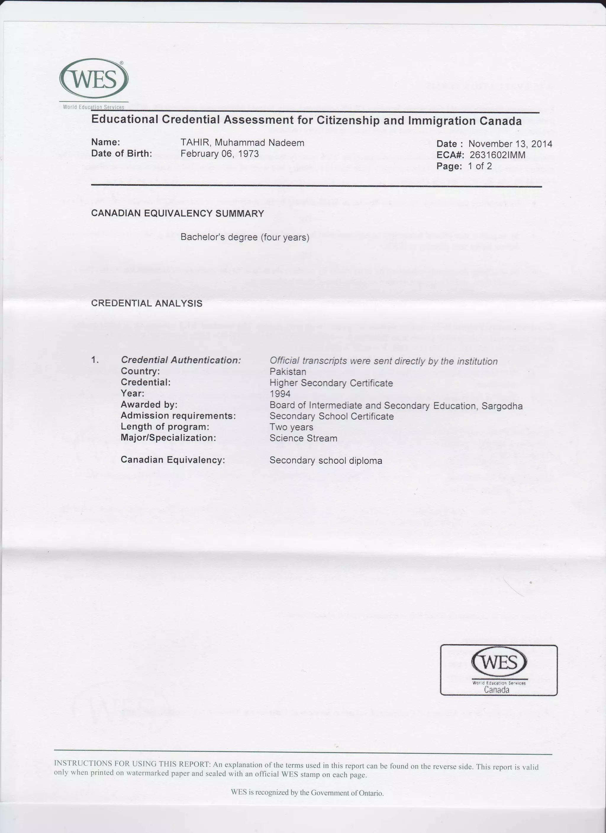 Degree WES | PDF