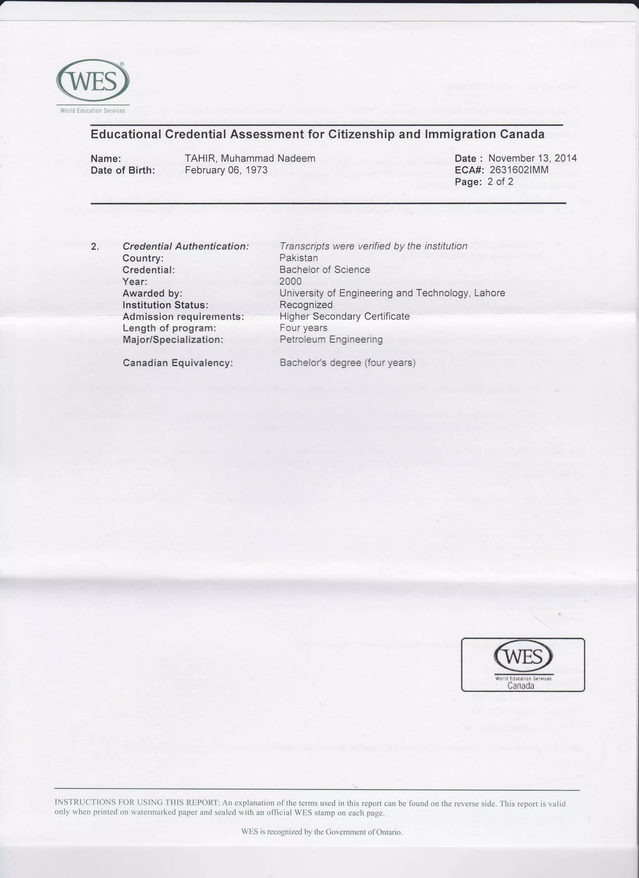 Degree WES | PDF