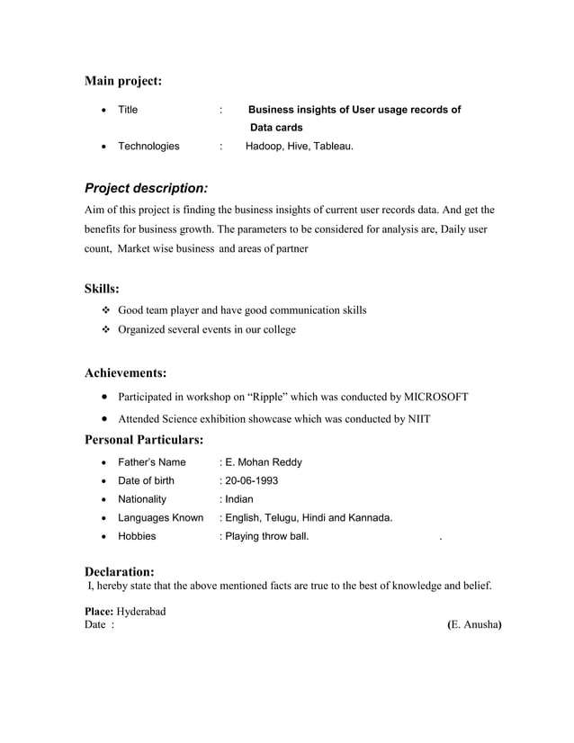 ANUSHA_RESUME | PDF