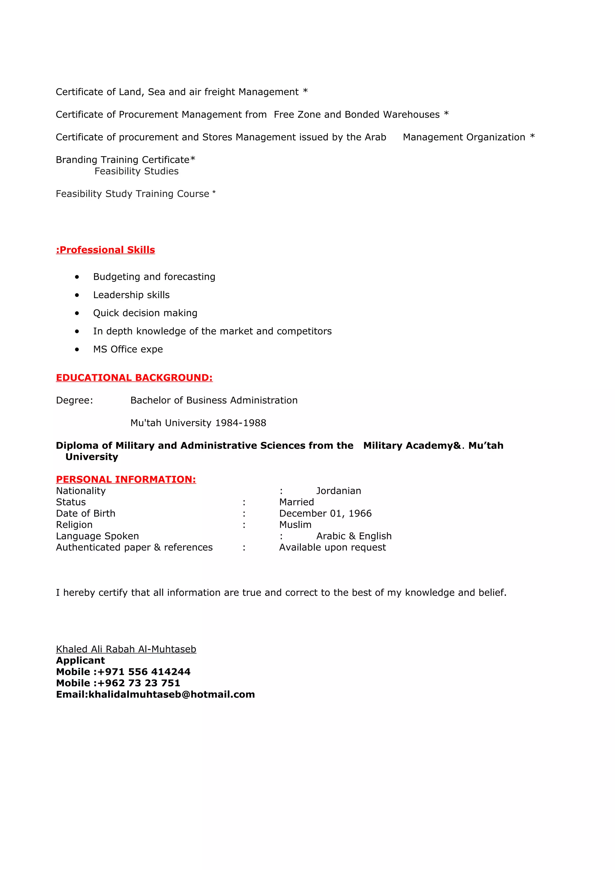 purchasing manager cv | DOC