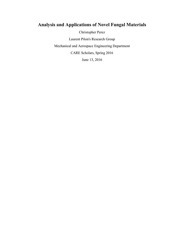 Analysis and Applications of Fungal Materials | PDF
