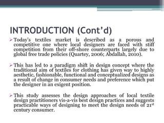 TEXTILE DESIGN AS PROBLEM SOLVING(presentation) | PPTX | Needlework ...
