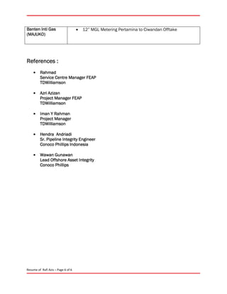Curriculum Vitae - Rafi Azis - 2016 | PDF