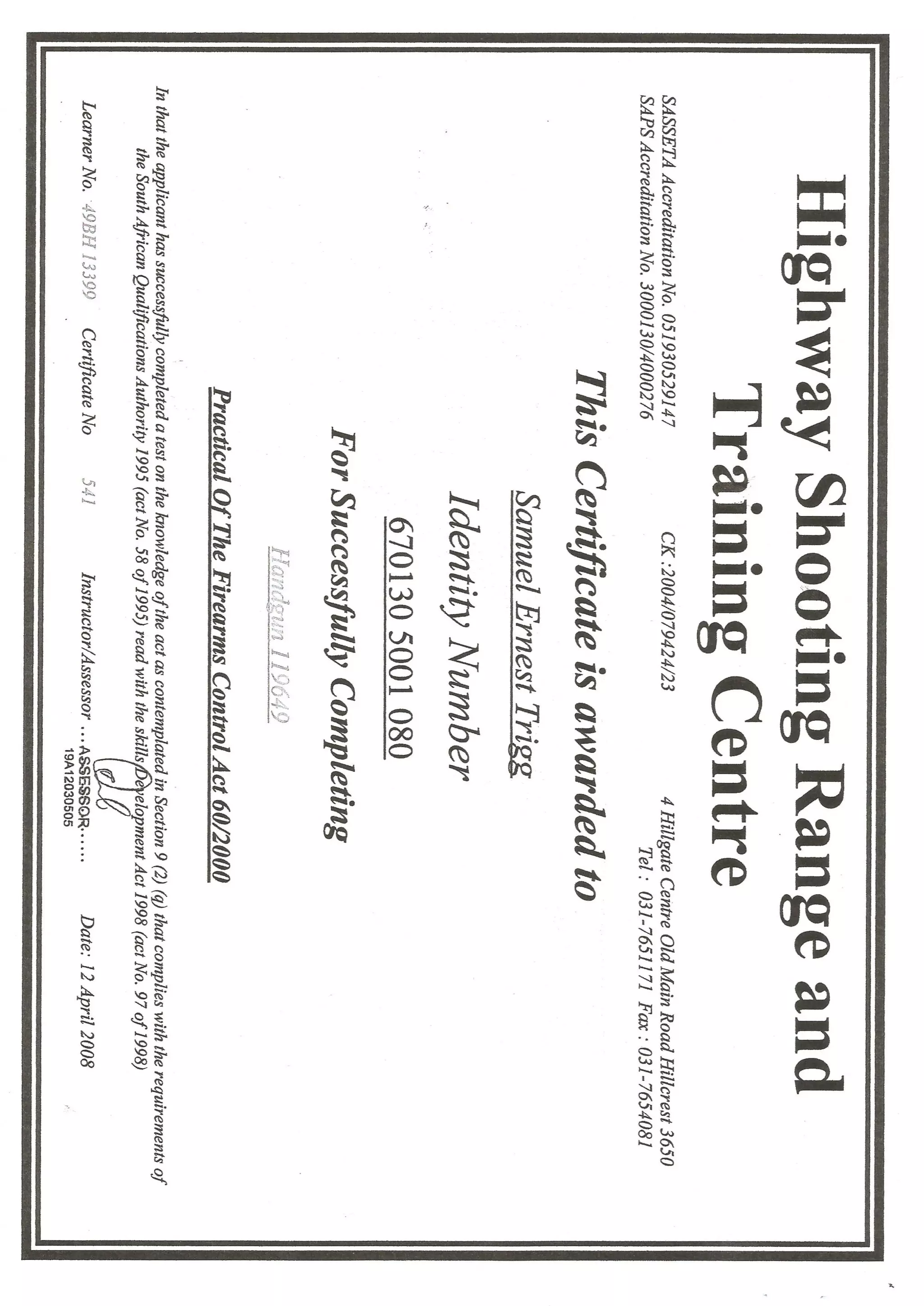 Firearm Certificate | PDF