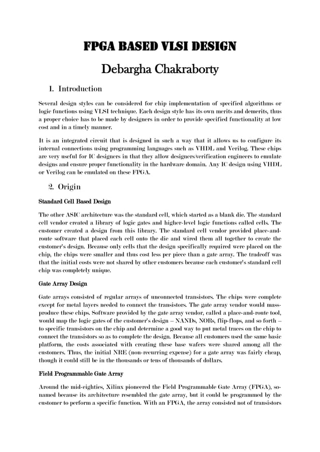 FPGA Based VLSI Design | PDF