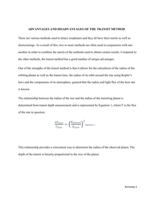 The Transit Method for Exoplanet Detection | PDF