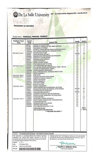 FERRIOLS_MARIAN_TRANSCRIPT_OF_RECORDS | PDF