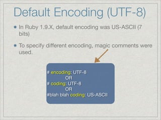 What's new in Ruby 2.0 | PPT | Free Download