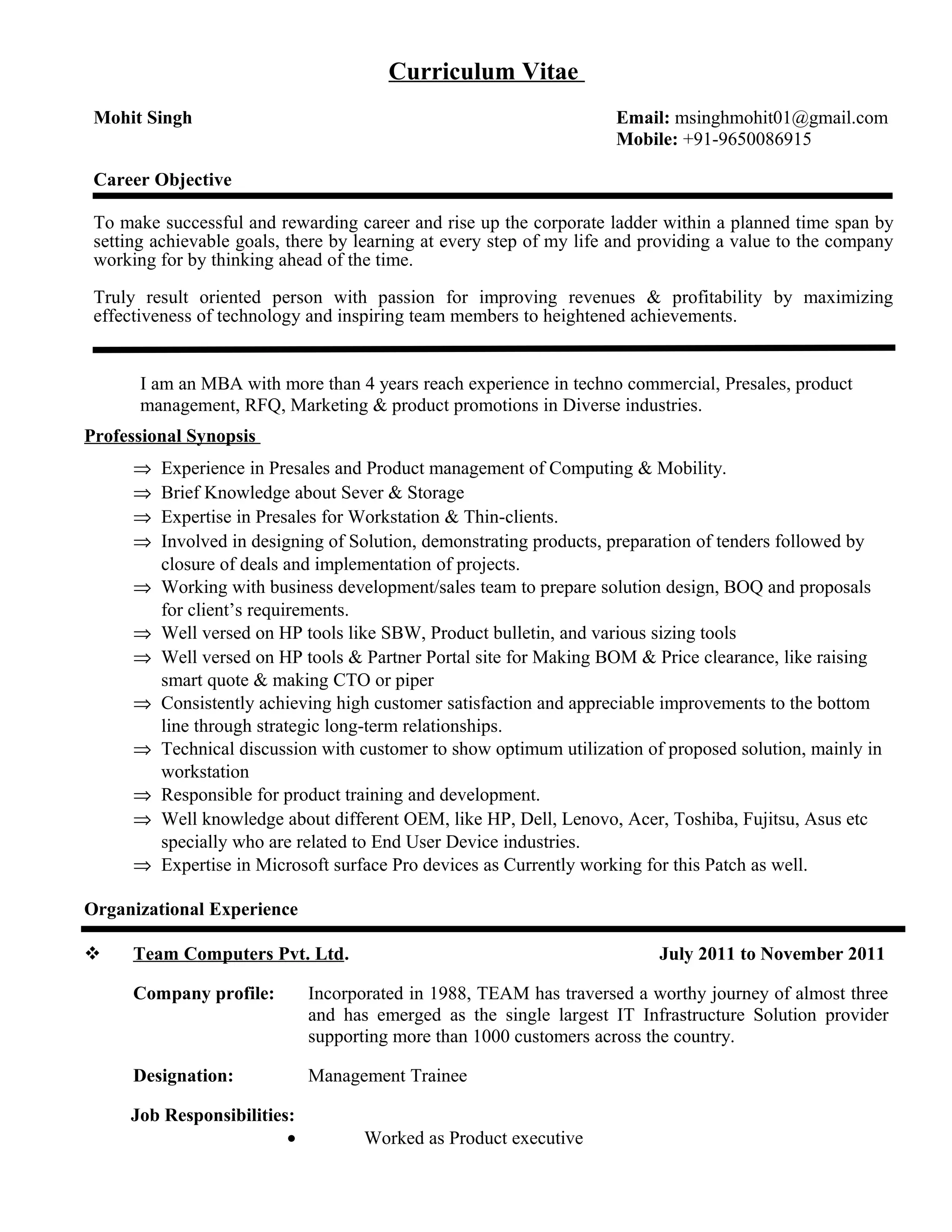 Mohit Singh-CV (1) | DOC