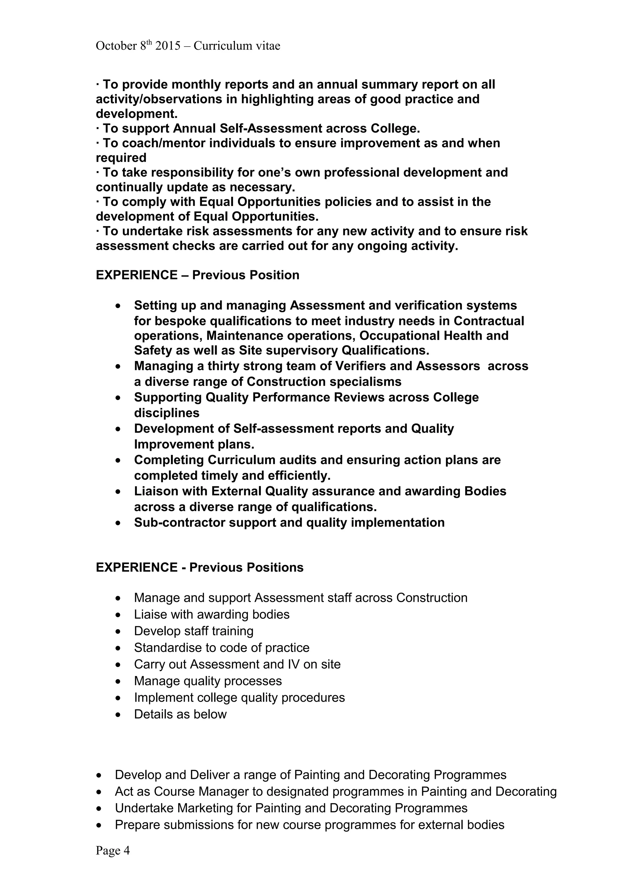 CRAIG TANSLEY CV | DOC