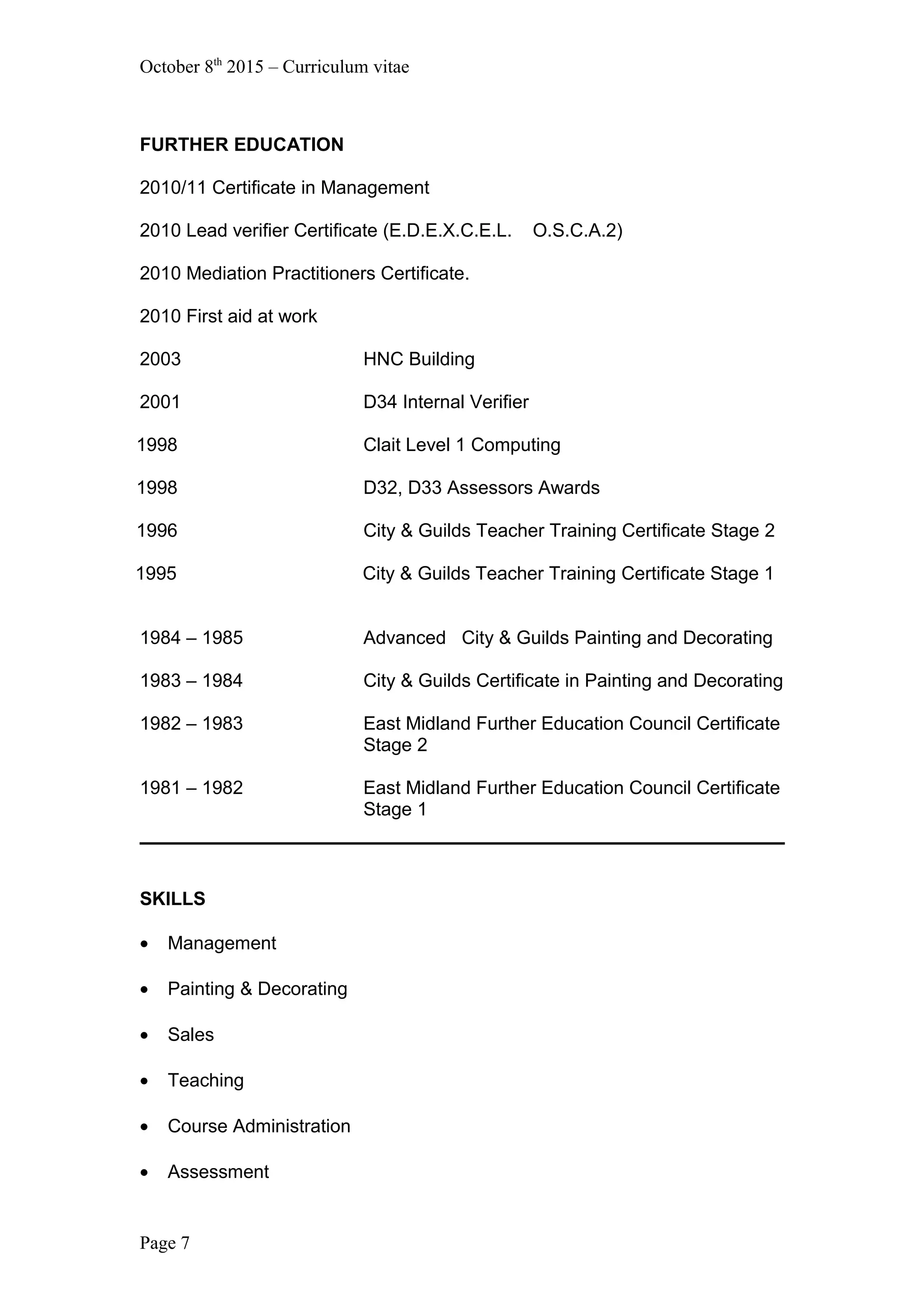 CRAIG TANSLEY CV | DOC