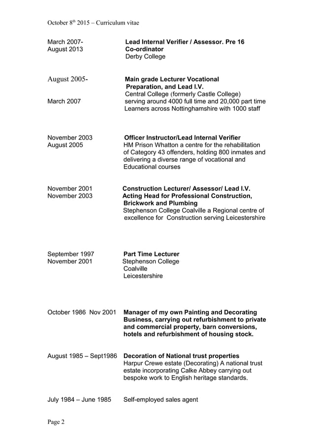 CRAIG TANSLEY CV | PDF