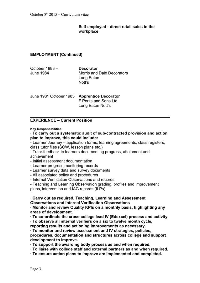 CRAIG TANSLEY CV | PDF