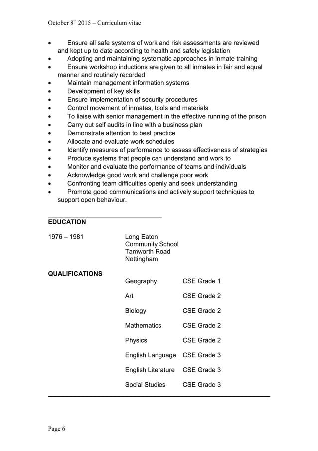 CRAIG TANSLEY CV | PDF