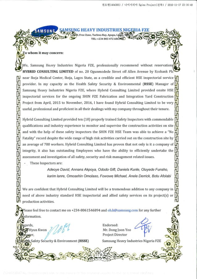 SAMSUNG reference letter | PDF