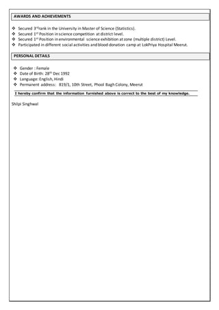 Resume_Shilpi Singhwal | DOCX