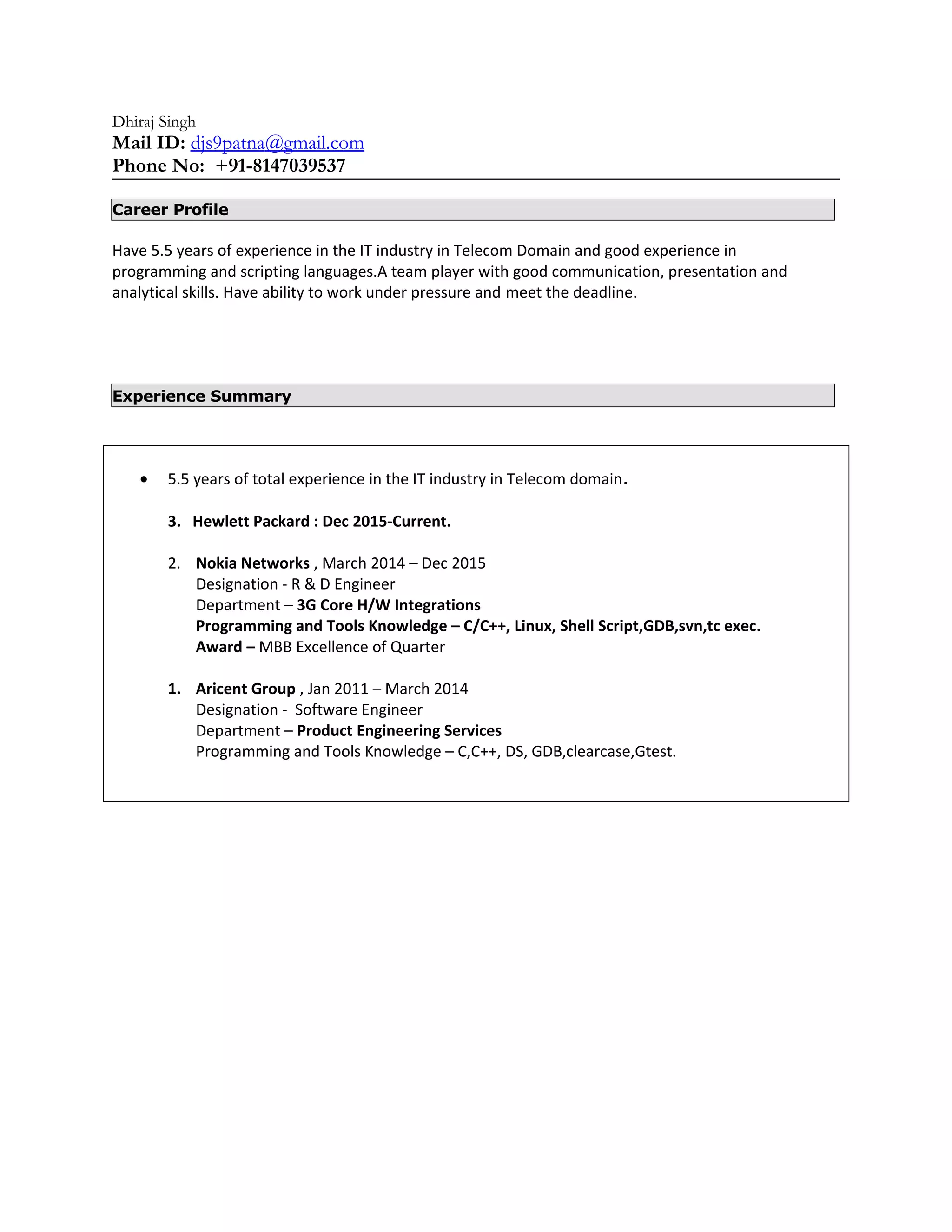 Dhiraj_Resume | PDF