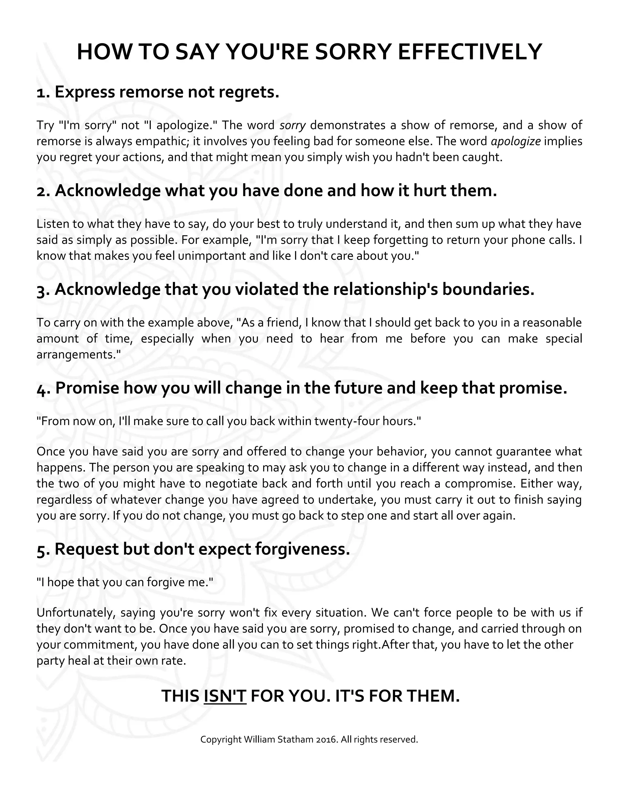 How to say you're sorry | PDF