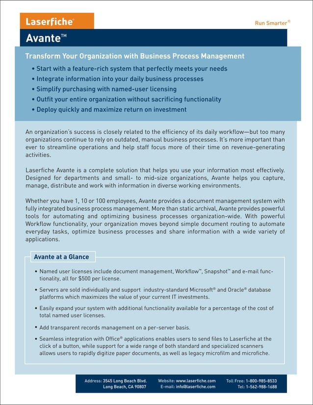 Avante_Datasheet | PDF