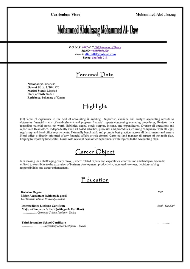 My Updated C.V | PDF