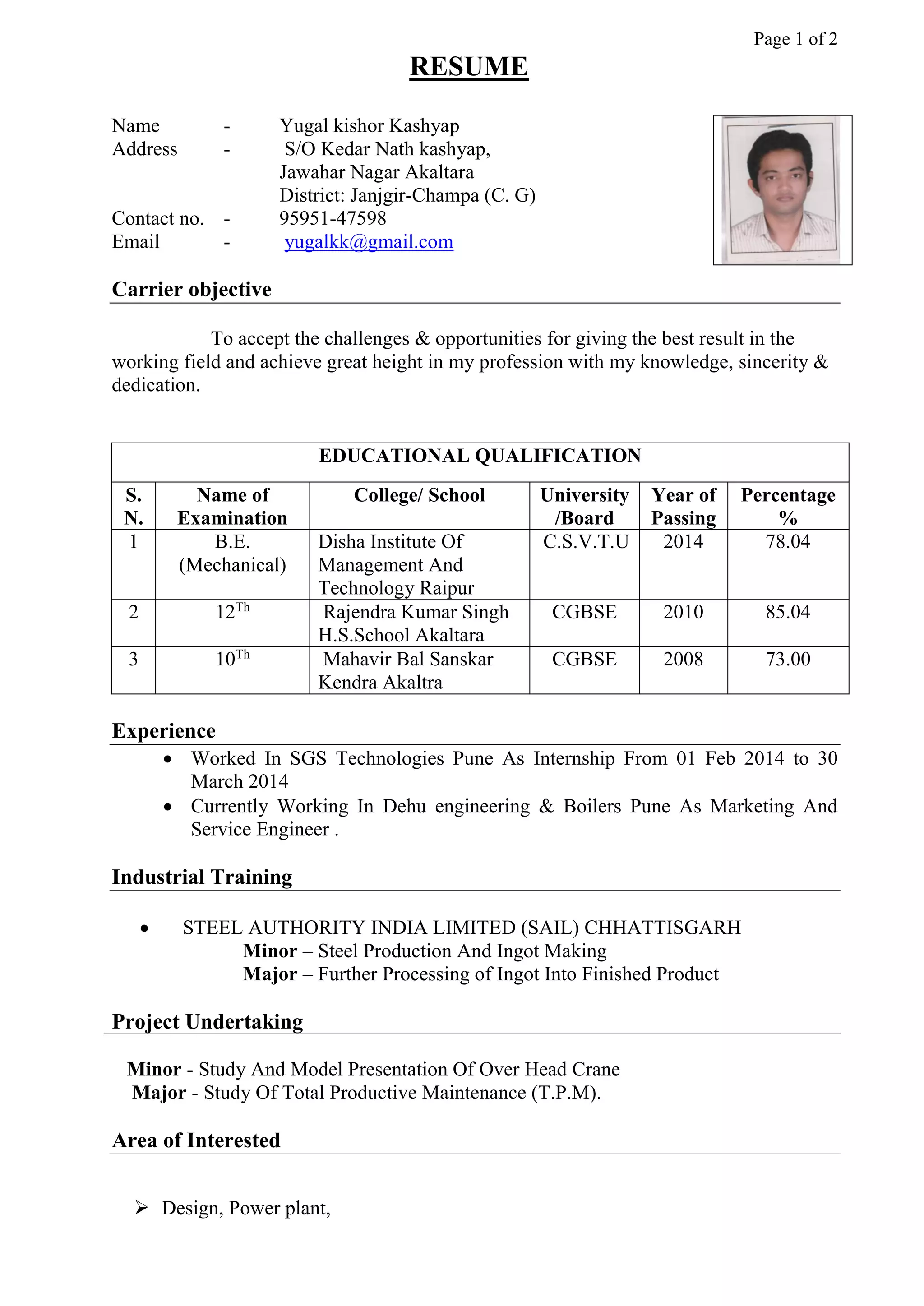 Yugal Resume Updated -0- | PDF