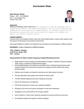 Sameer CV | PDF