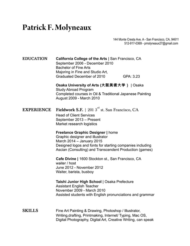 Resume Patrick | RTF