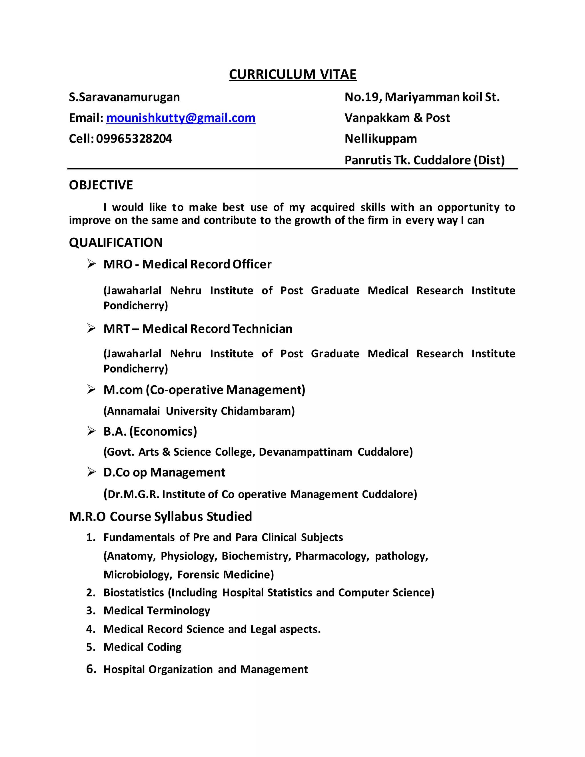 MEDICAL RECORD OFFICER & ANY SUITABLE POST | PDF