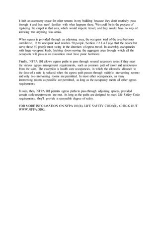 NFPA 101 Exits Adjoining Rooms | DOCX