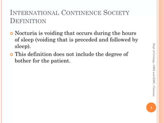 Nocturia, definition, guidelines and treatment | PPTX