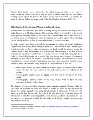 Research Paper on Sexual Objectification of Women in Indian ...