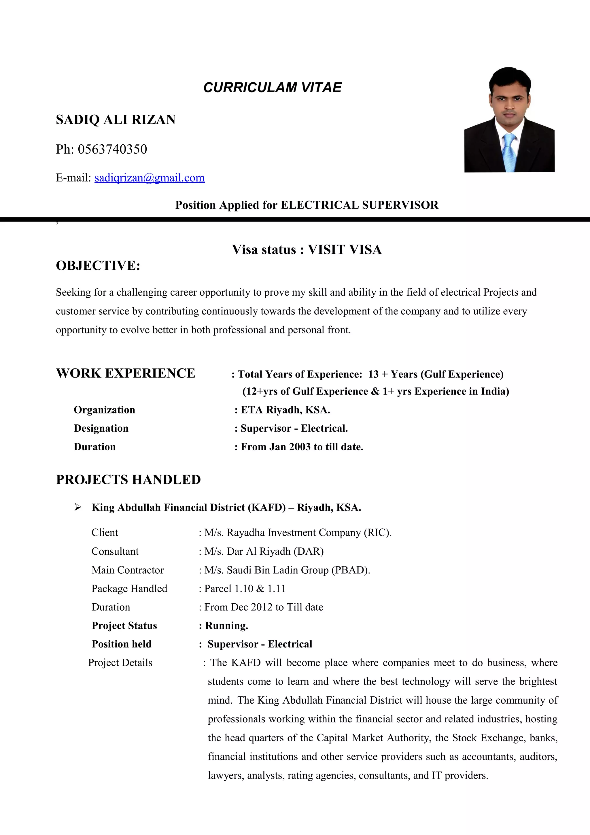 SADIQ CV NEW 14 09 2014 dubai | DOC