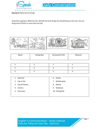 Chapter 5 unit 3. packing for my trip | PDF | Women\'s Clothing | Women ...