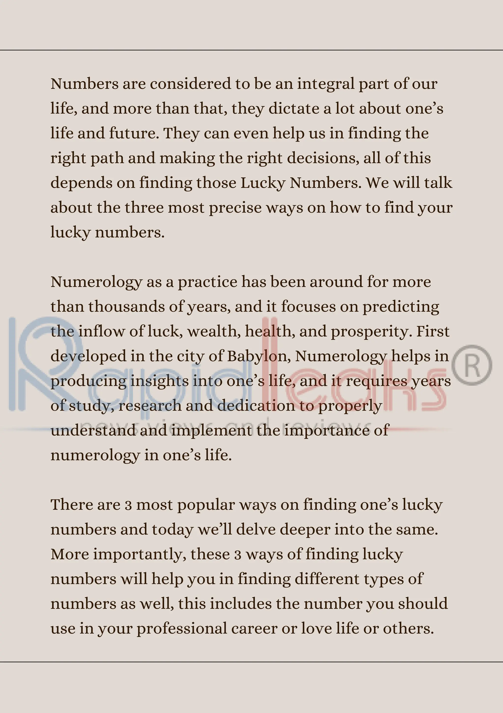 3 Easy Ways On How To Find Your Lucky Numbers | PDF