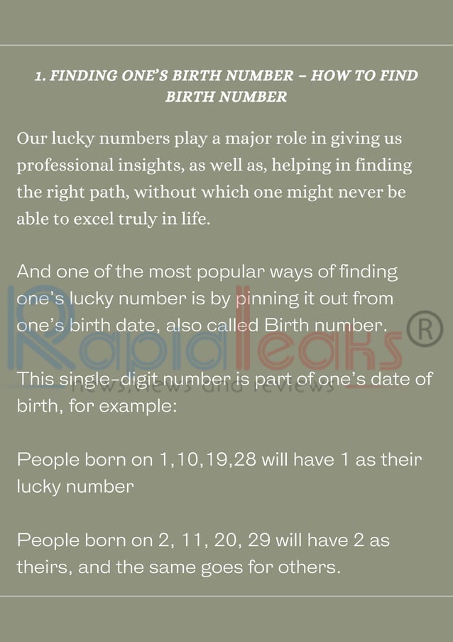 3 Easy Ways On How To Find Your Lucky Numbers | PDF | Dating | Family ...