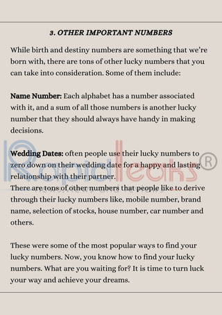 3 Easy Ways On How To Find Your Lucky Numbers | PDF | Dating | Family ...