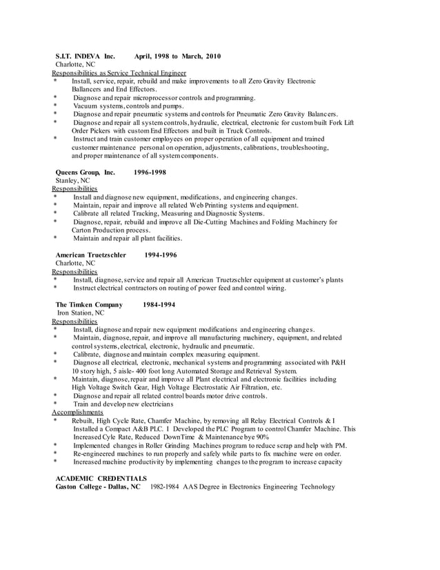 Roy Dean Bush Resume | DOCX | Manufacturing Industry | Industries