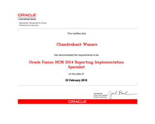 Oracle Fusion HCM 2014 Reporting Implementation Specialist | PDF