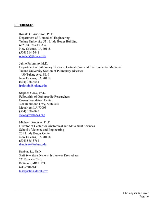 Christopher Cover - CV | PDF