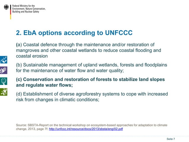 Ecosystem based Adaptation (EbA) in the International Climate ...