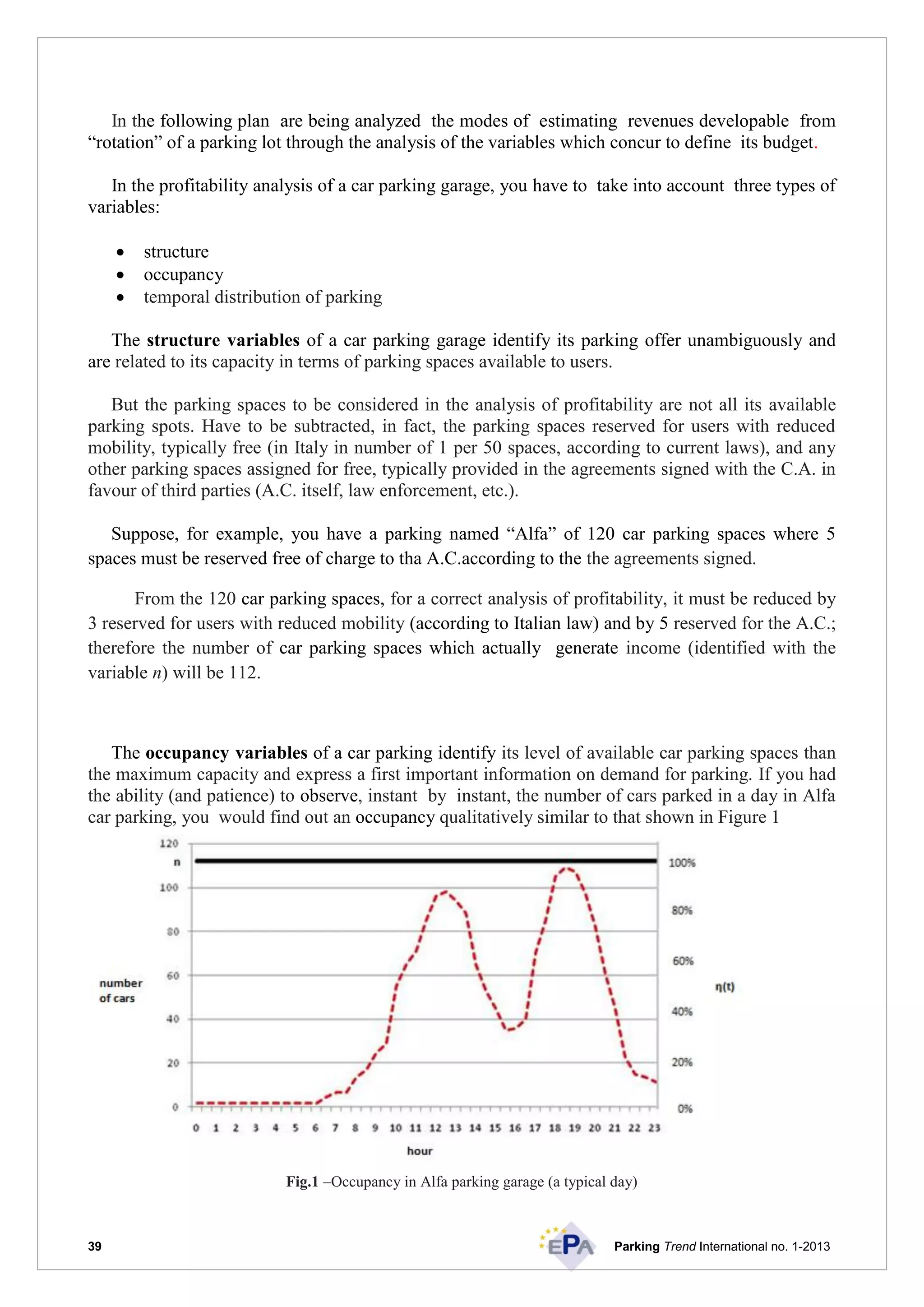 Car Parking Revenues Estimating Methodology | PDF