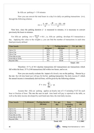 Car Parking Revenues Estimating Methodology | PDF