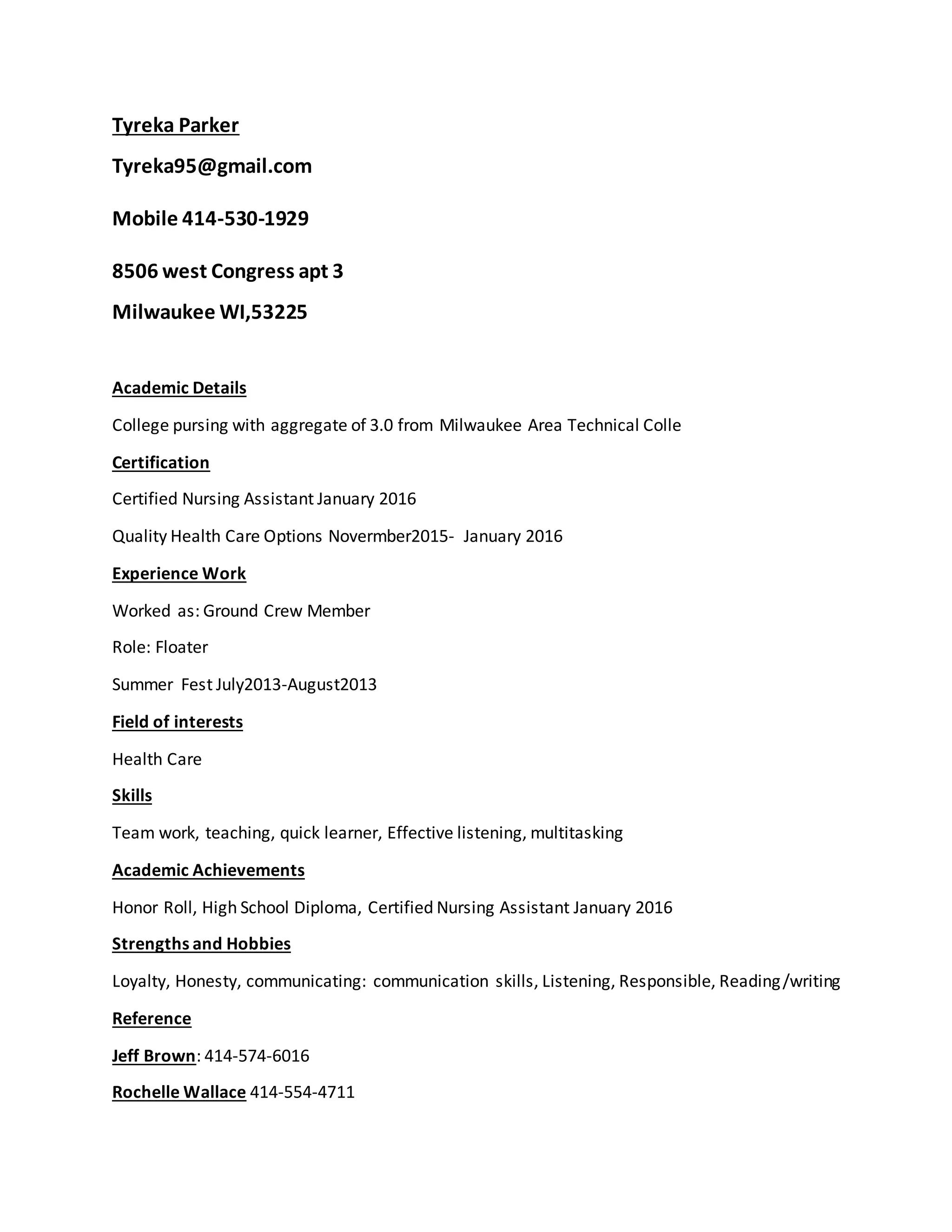 Tyreka NEW | DOCX